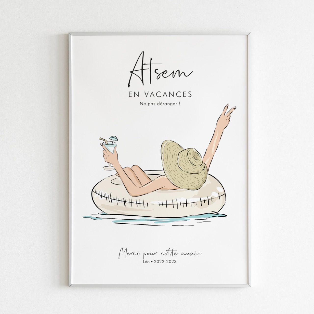 Affiche Atsem en vacances - Creanatif