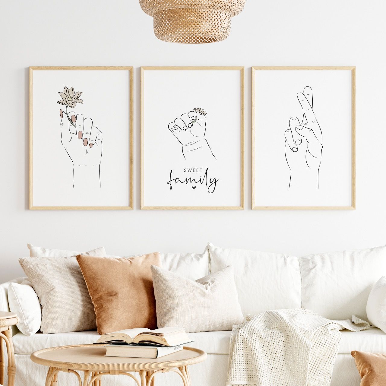 Triptyque mains famille - Creanatif